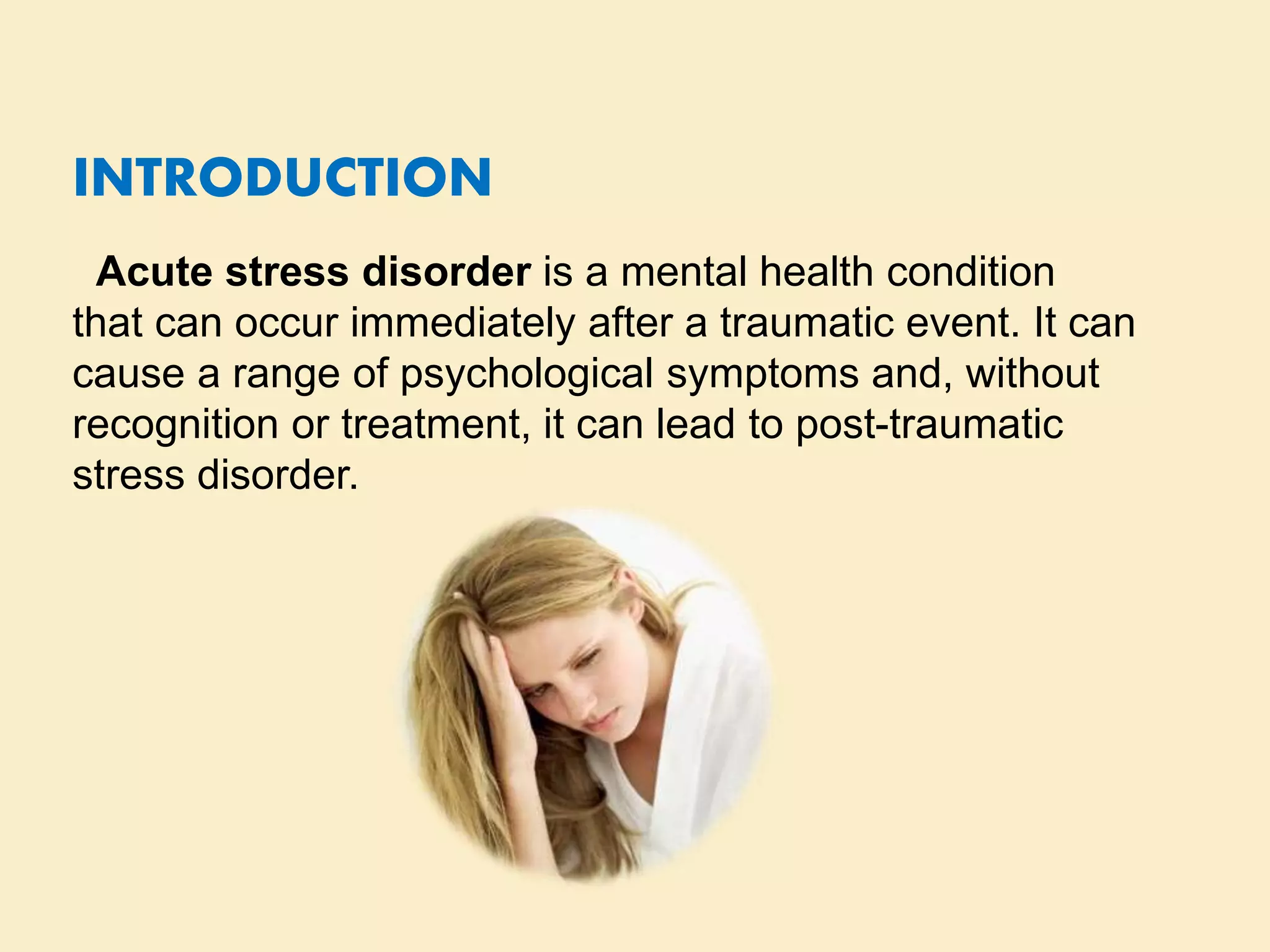 Acute stress disorder | PPTX