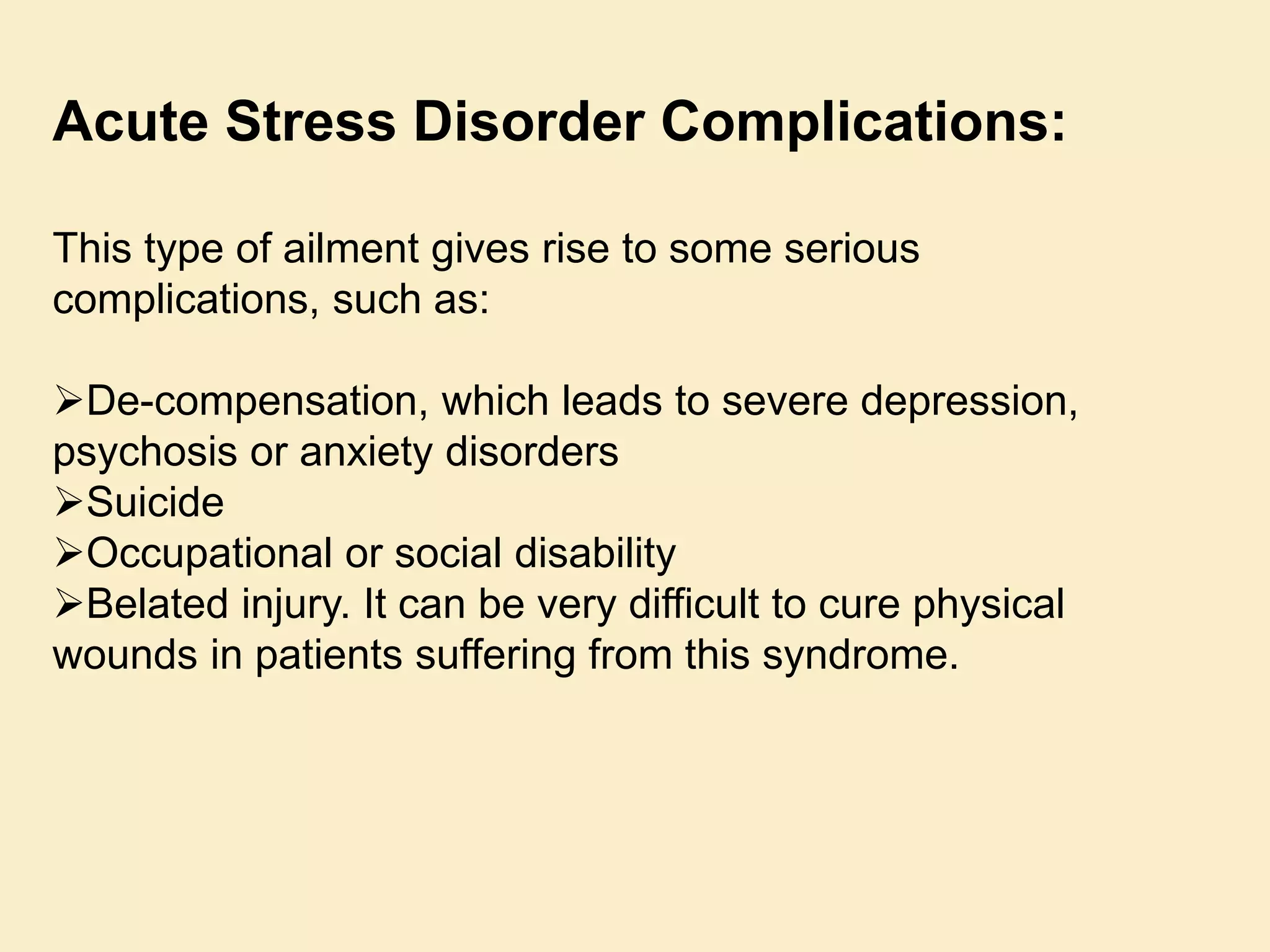 Acute stress disorder | PPTX
