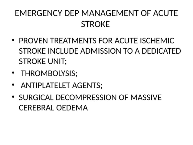 Management of acute ischemic stroke( AIS) | PPT