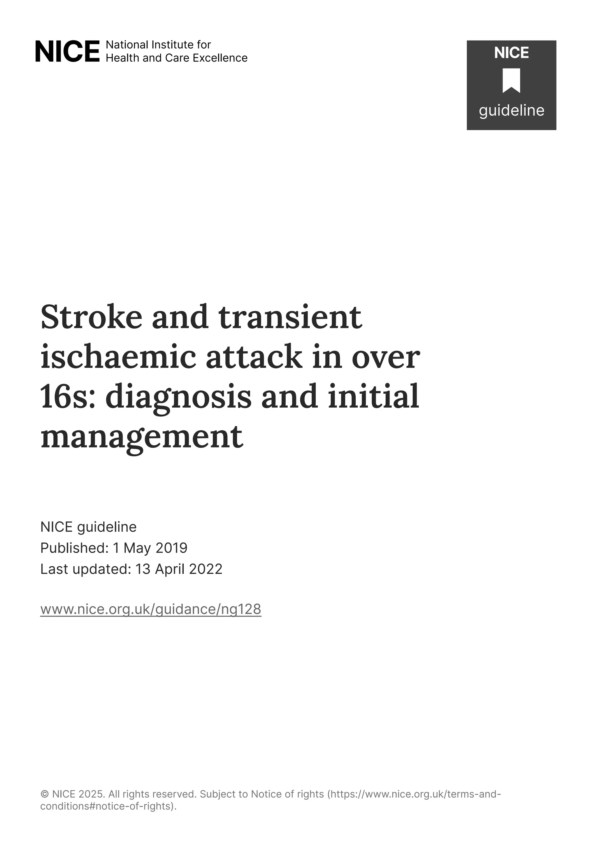 Acute stroke - NICE diagnosis and management | PDF