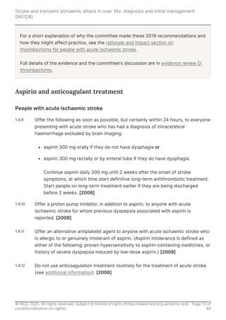 Acute stroke - NICE diagnosis and management | PDF