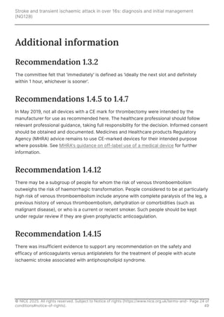 Acute stroke - NICE diagnosis and management | PDF