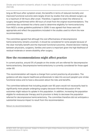 Acute stroke - NICE diagnosis and management | PDF
