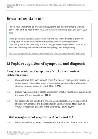 Acute stroke - NICE diagnosis and management | PDF