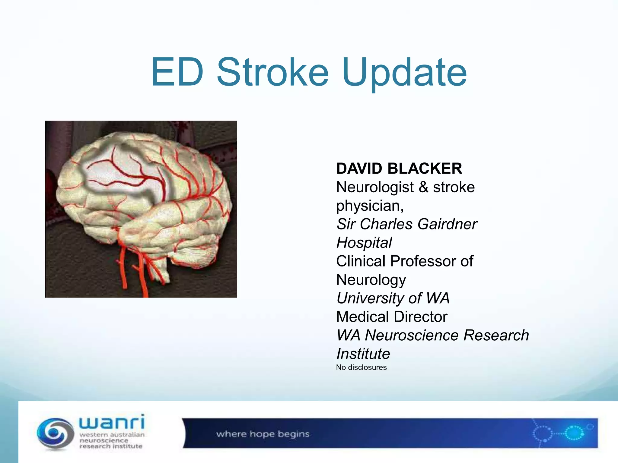 Acute Ischaemic Stroke Mx SCGH - ED Update | PPT