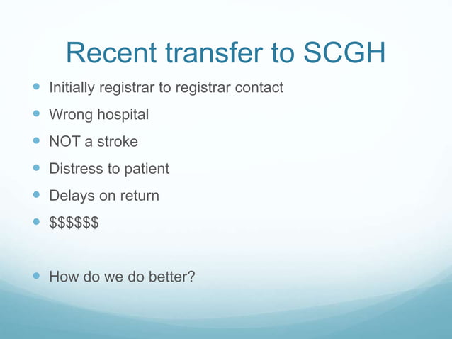 Acute Ischaemic Stroke Mx SCGH - ED Update | PPT