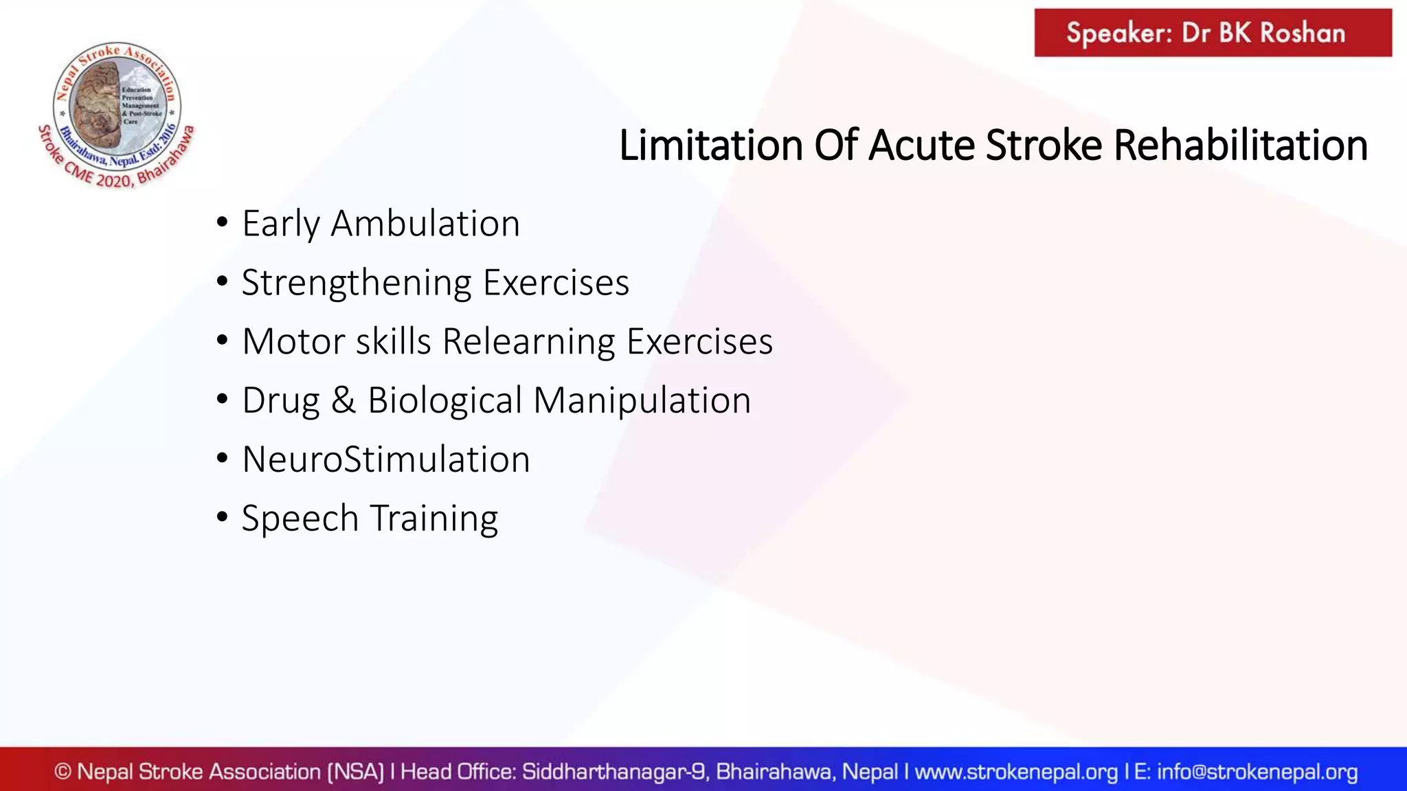 Acute stroke rehabilitation | PPTX