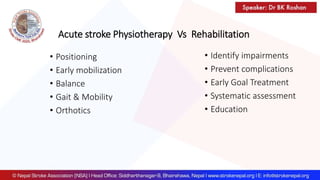 Acute stroke rehabilitation | PPTX