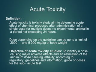 Acute, sub-acute and Chronic oral studies (OECD). | PPTX | Chemistry ...