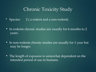 Acute, sub-acute and Chronic oral studies (OECD). | PPTX