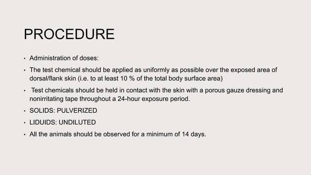 Acute,Sub-acute and Sub-chronic dermal toxicity studies.pptx | Skin and ...