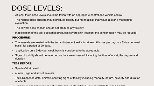 Acute,Sub-acute and Sub-chronic dermal toxicity studies.pptx | Skin and ...