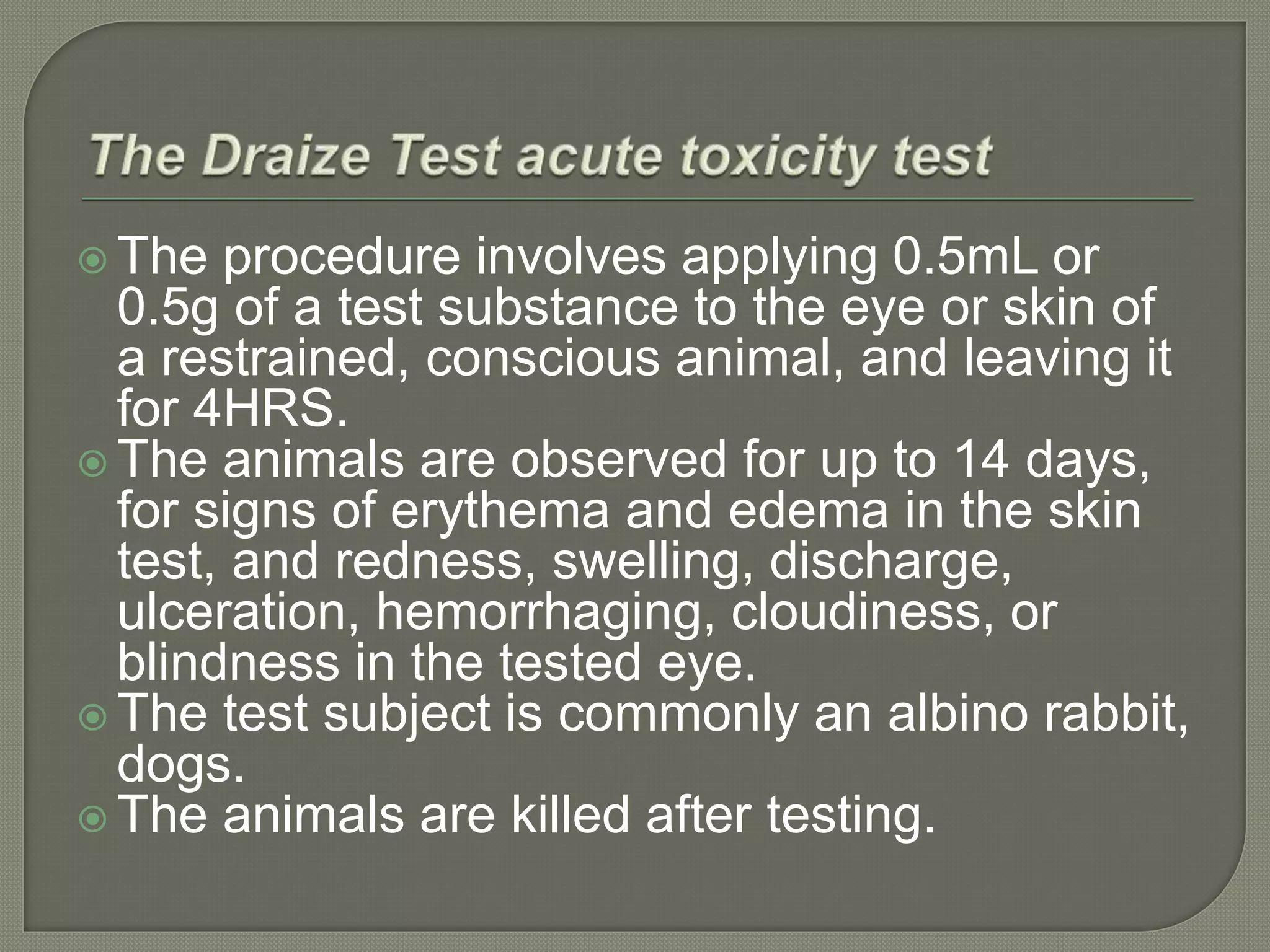 Acute, sub acute toxic studies toxicology pharmacology | PPTX