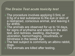 Acute, sub acute toxic studies toxicology pharmacology | PPTX