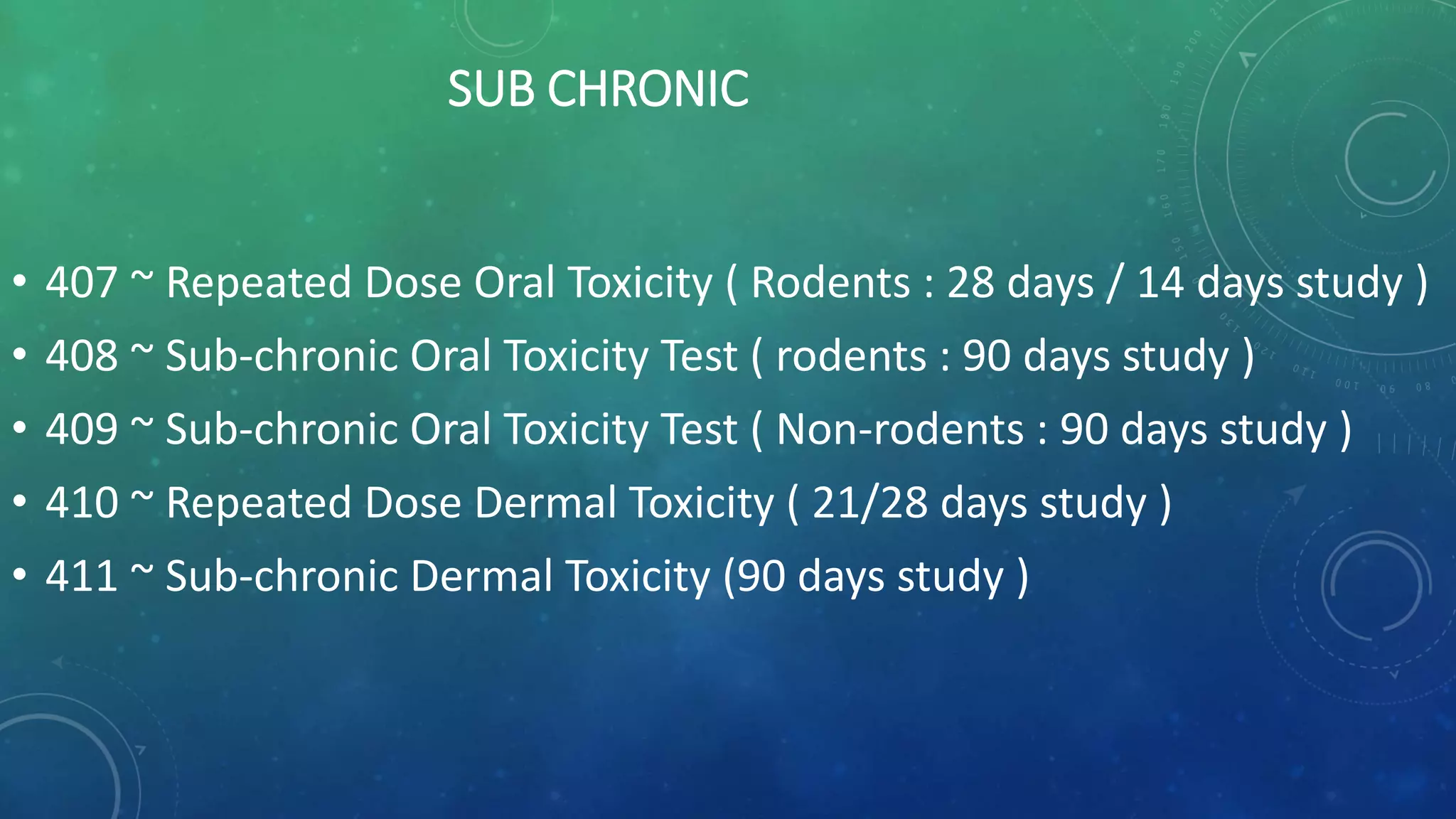 ACUTE, SUB ACUTE & CHRONIC TOXICOLOGICAL STUDIES | PPTX