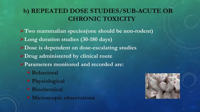ACUTE, SUB ACUTE & CHRONIC TOXICOLOGICAL STUDIES | PPTX | Chemistry ...
