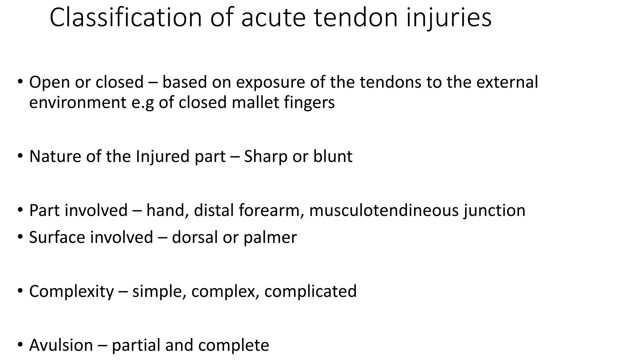 Acute Tendon injury of the Hand and its Repair.pptx | Death, Injury, or ...