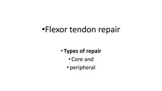 Acute Tendon injury of the Hand and its Repair.pptx | Death, Injury, or ...
