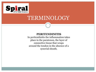 Acute tenosynovitis | PPTX
