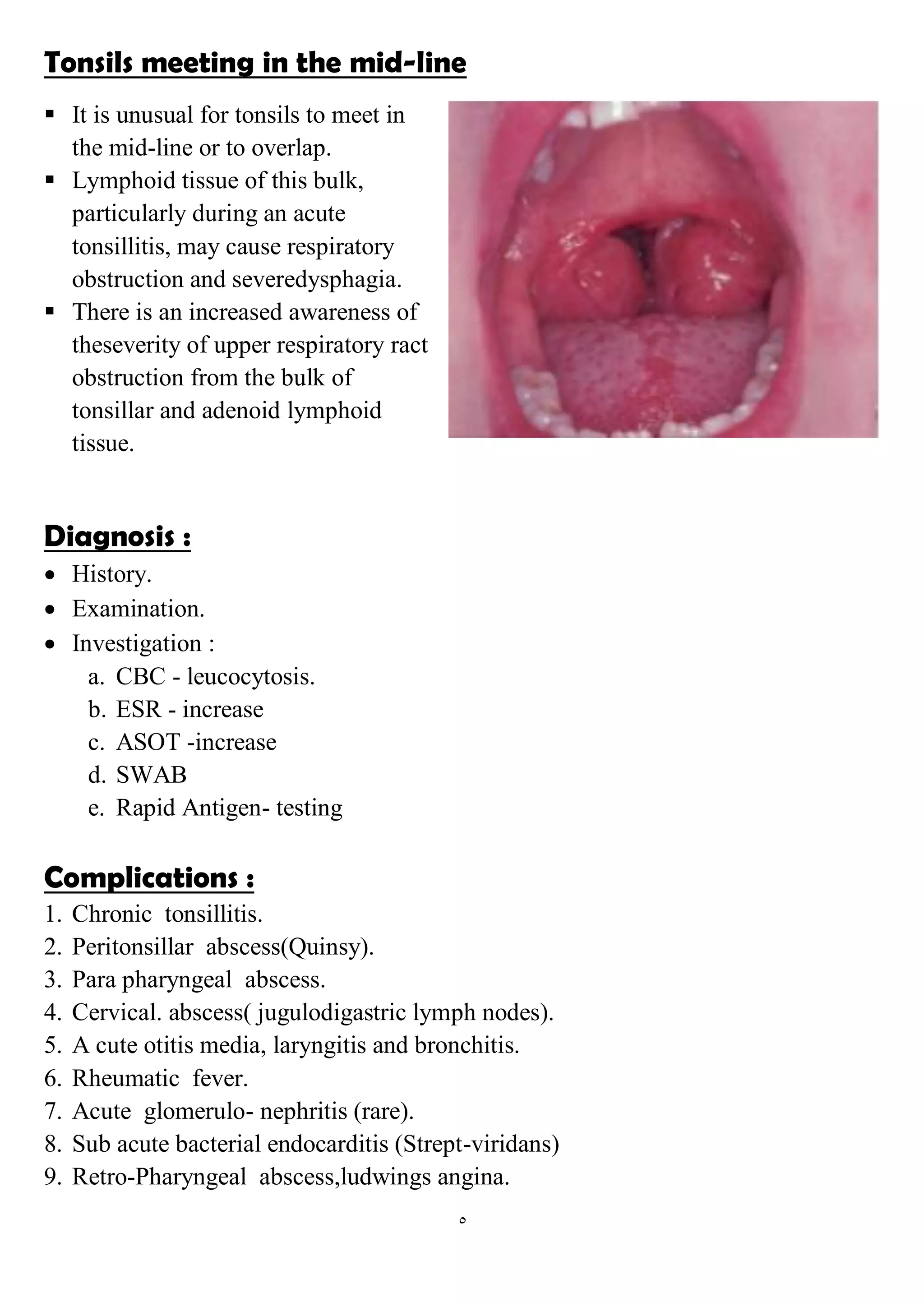 Acute tonsillitis | PDF | Ear, Nose and Throat Conditions | Diseases and Conditions