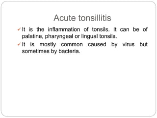 Acute tonsillitis | PPT