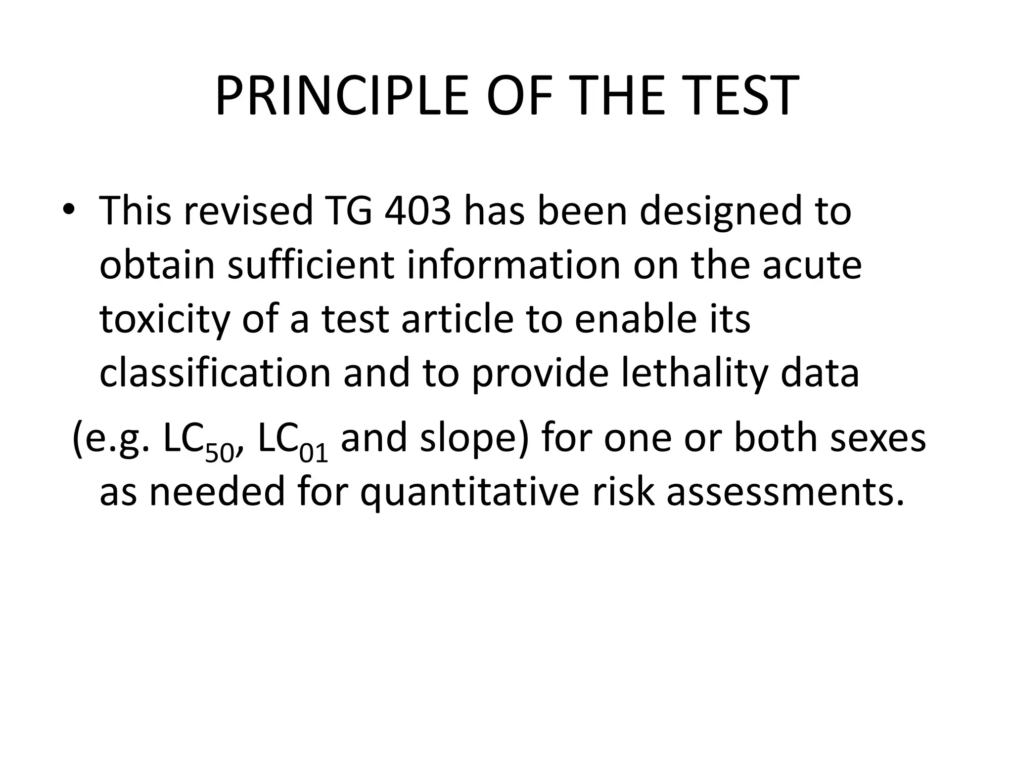 Acute toxicity study for inhalation | PPTX