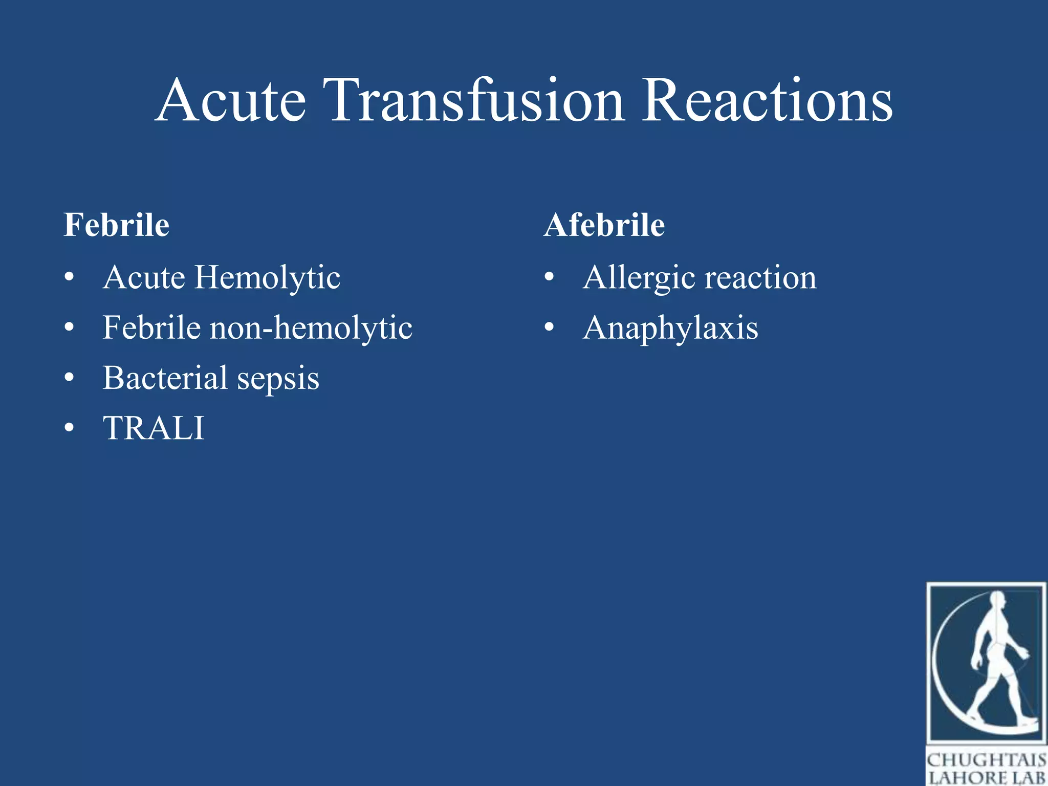 Acute Transfusion Reactions | PPTX