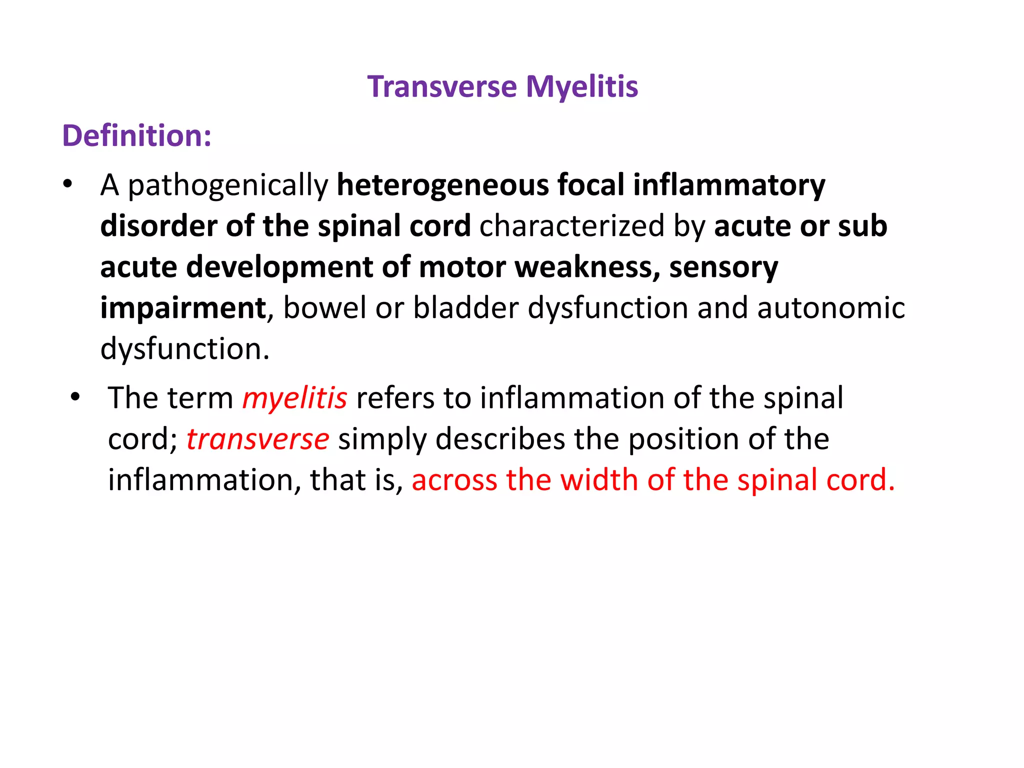 Acute transverse myelitis | PPTX