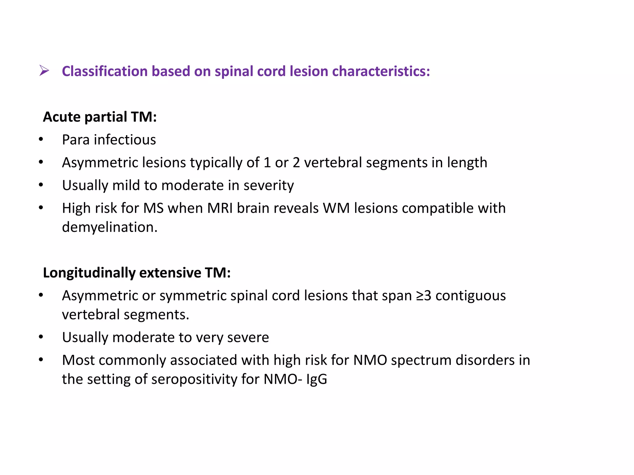 Acute transverse myelitis..... | PPTX