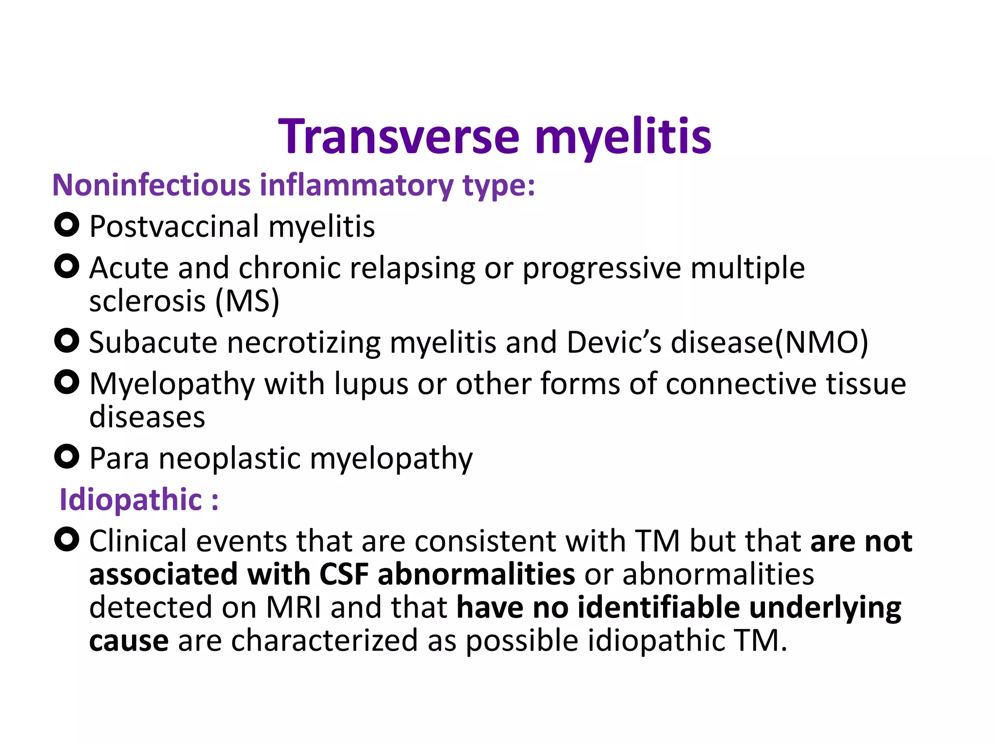 Acute transverse myelitis..... | PPTX