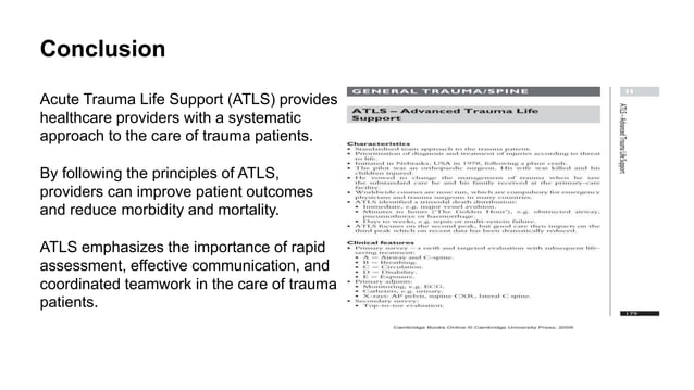 ACUTE TRAUMA LIFE SUPPORT IN MEDICINE PPT | PPTX | First Aid | Injuries