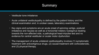 Acute Unilateral Vestibulopathy | PPTX