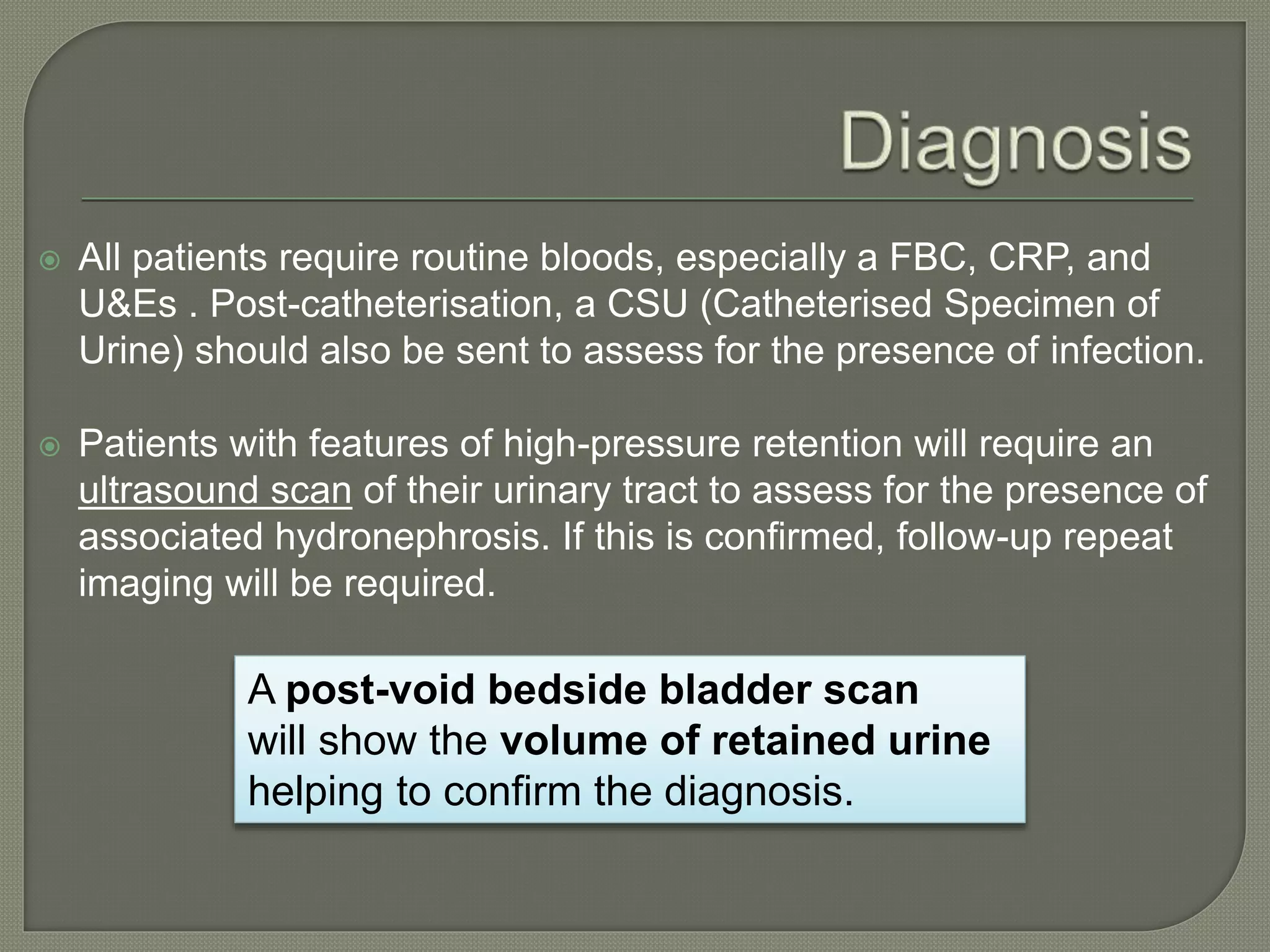 Acute Urinary Retention.pptx | Digestive Disorders | Diseases and ...