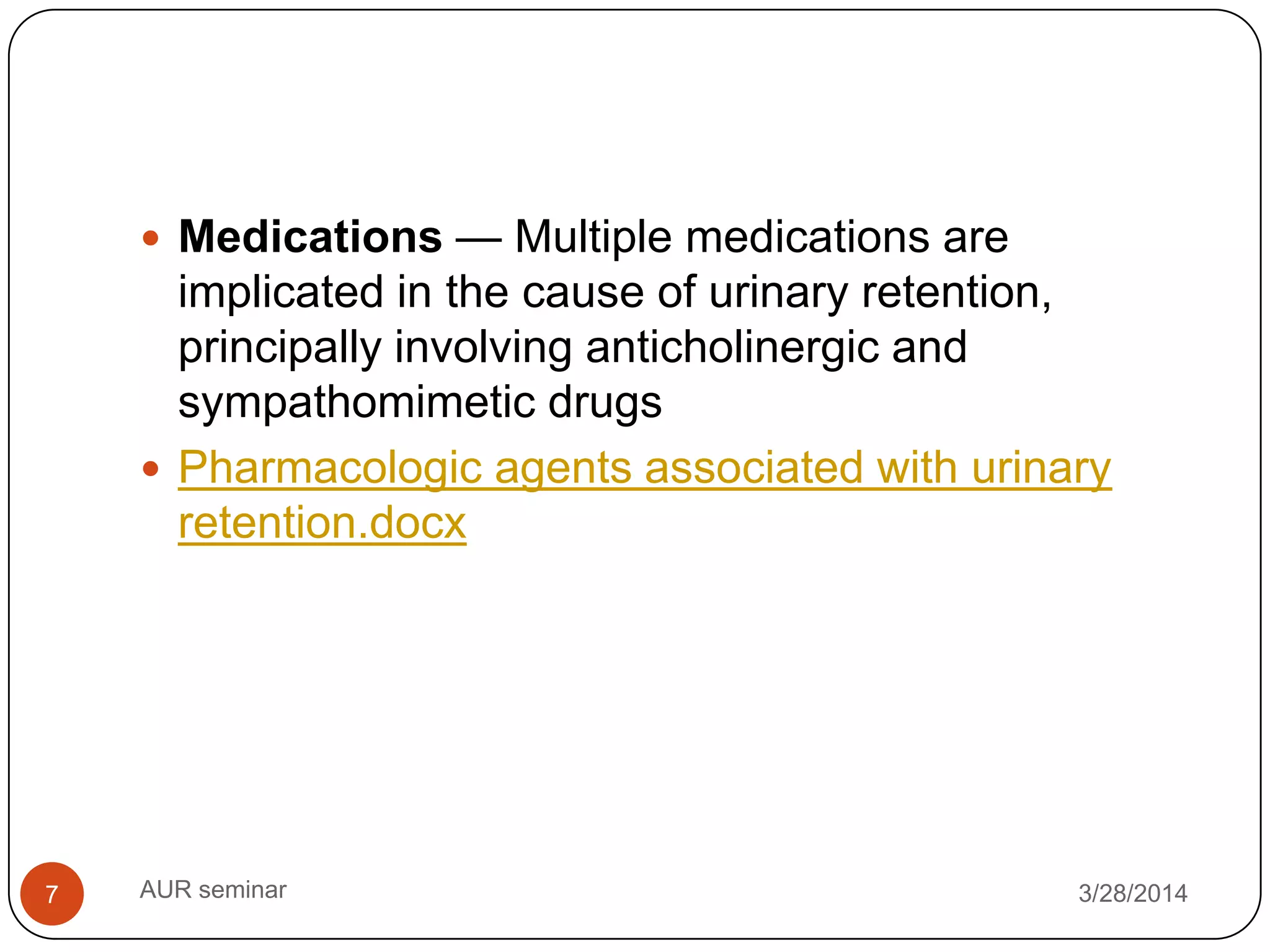 Acute urinary retention atila ppt | PPTX