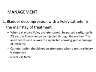 Acute urinary retention mgt | PPTX