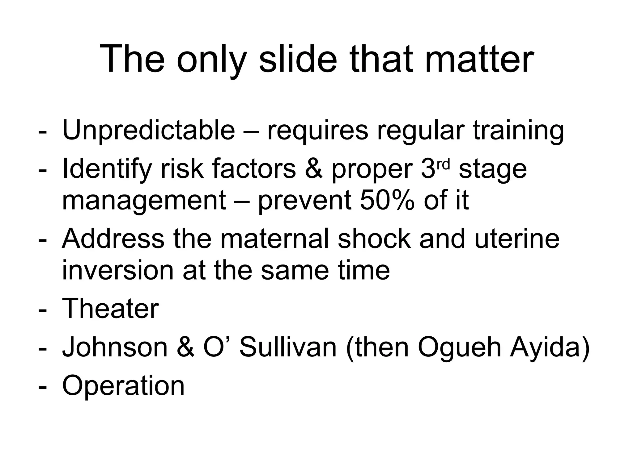 Acute uterine inversion | PPT