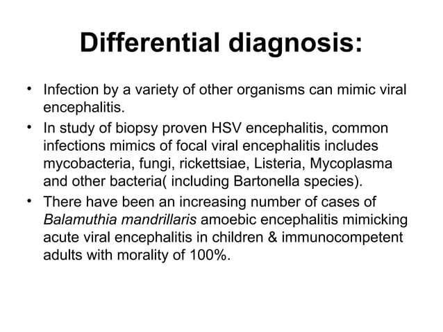 ACUTE VIRAL ENCEPHALITIS- clinical features and management | PPT