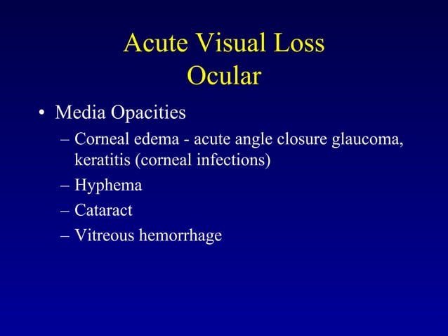 Acute visual loss | PDF