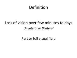 Acute visual loss | PPTX
