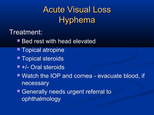 Acute visual loss | PPT | Eye and Vision Conditions | Diseases and ...