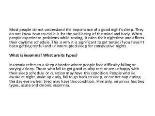 Acute vs chronic insomnia Definition, symptom, and causes.pptx