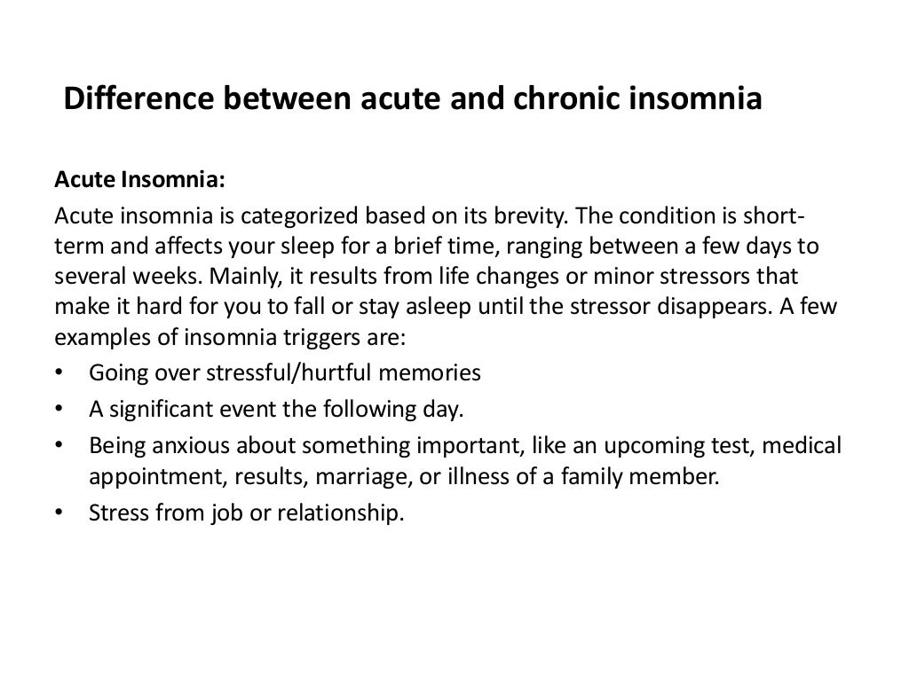 Acute vs chronic insomnia Definition, symptom, and causes.pptx