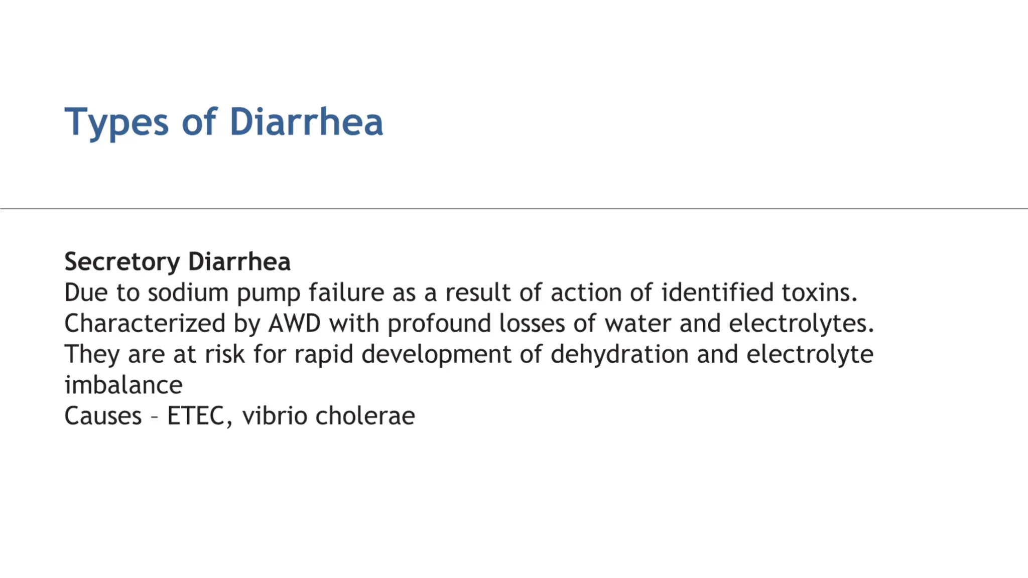 Acute Watery Diarrhea. Acute Watery Diarrhea. | PPTX