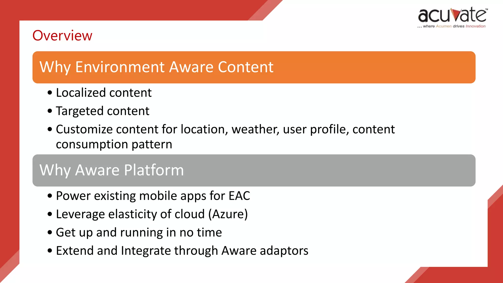 Acuvate aware platform | PPTX