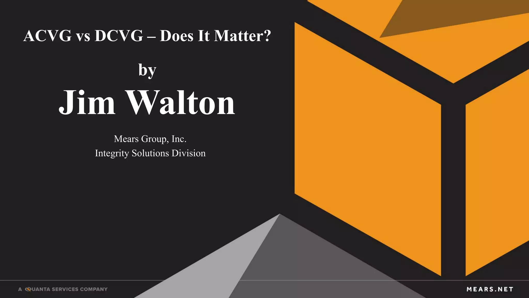 ACVG vs DCVG: Does It Matter? - Jim Walton | PDF