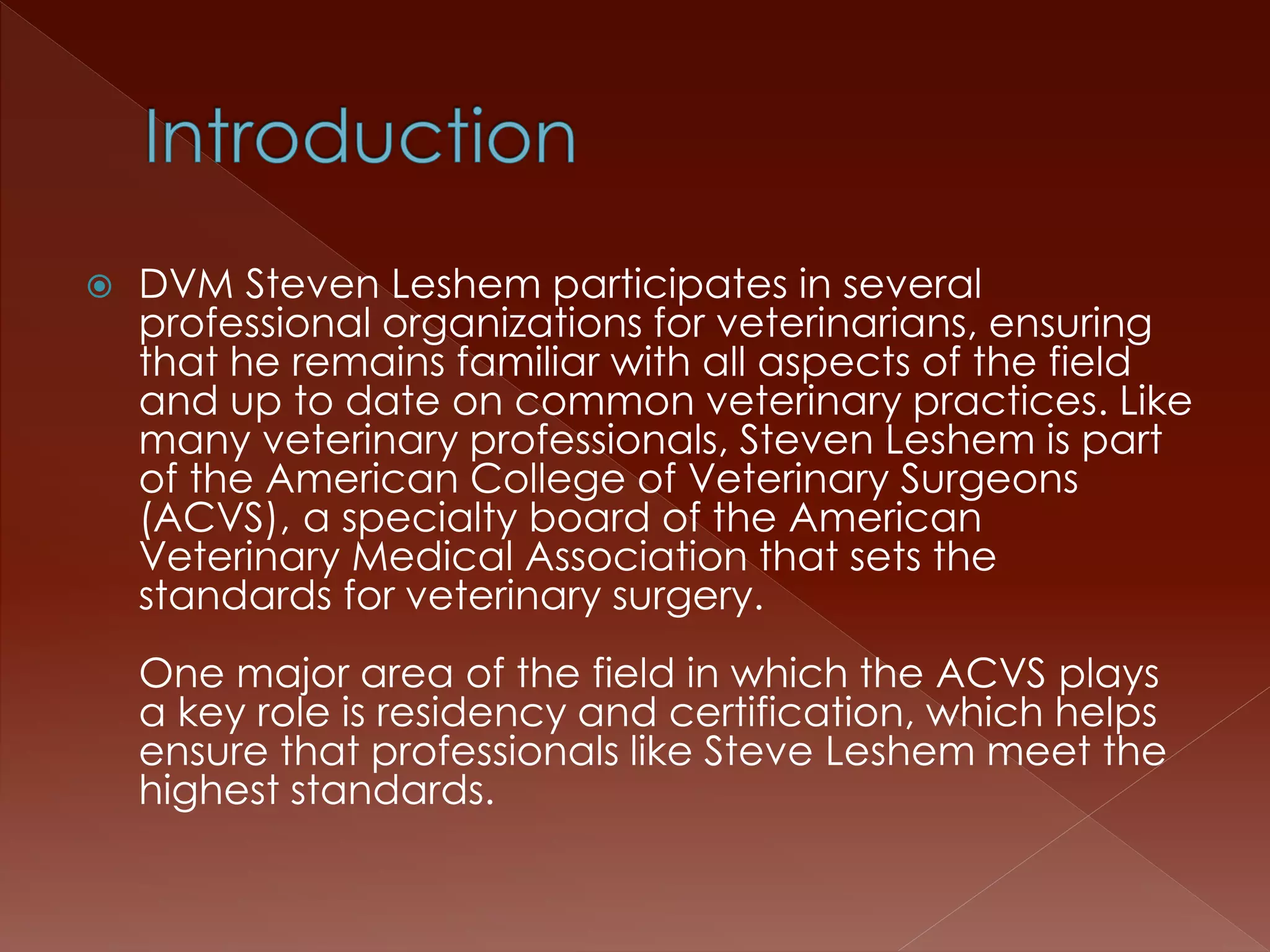 ACVS Certification and Residency | PPTX