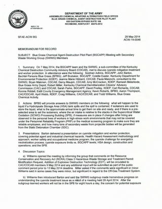 BGCAPP Meeting with Secondary Waste Working Group Members 28 May 2014 | PDF