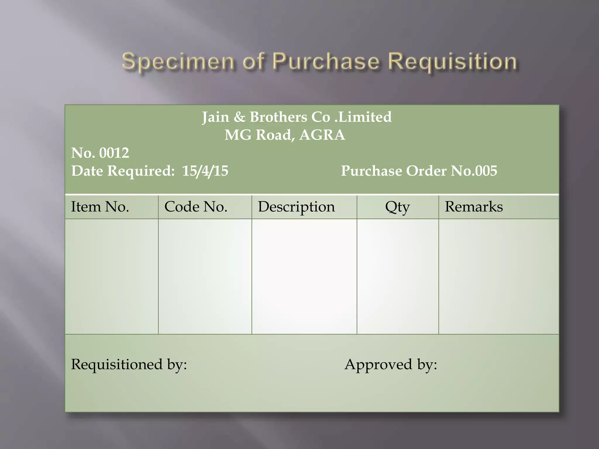 ISO PURCHASING PROCEDURE , SALES RECORD, VALUATION OF INVENTORY | PPTX