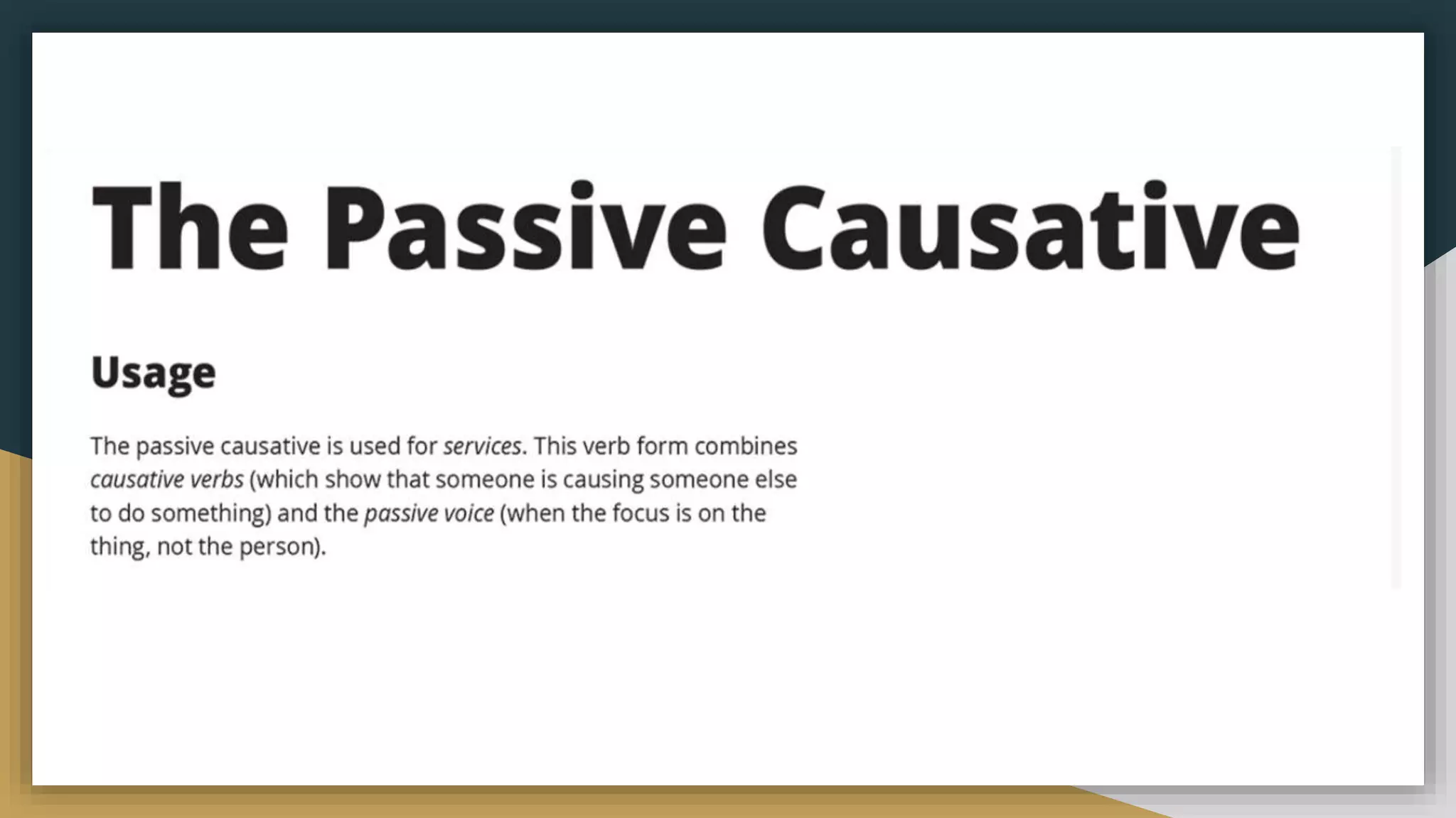The Passive Causative | PPTX
