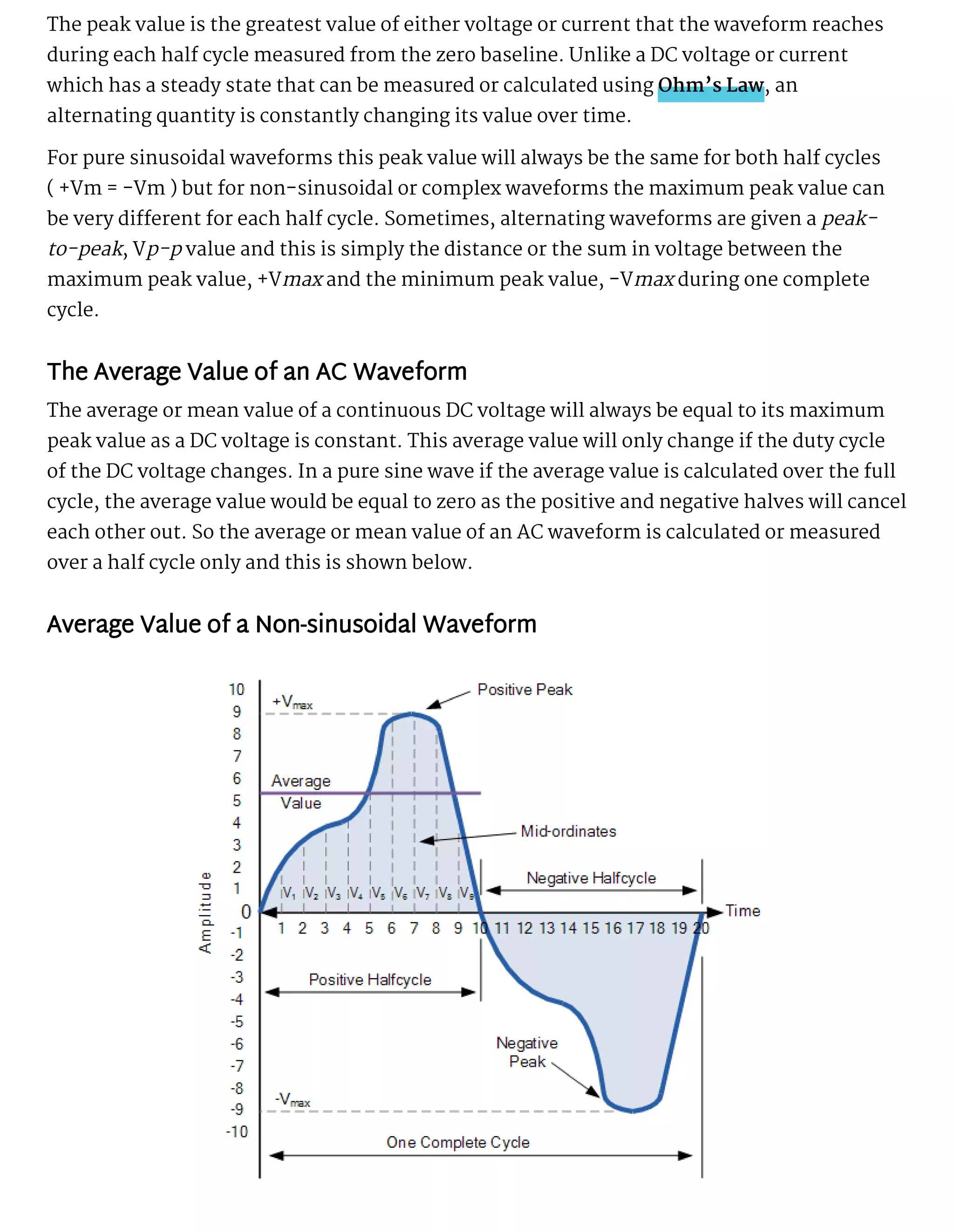 Ac waveform and ac circuit theory of sinusoids | PDF